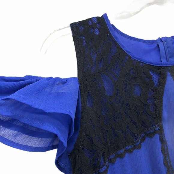 Disney | Dresses | Disney D Signed Girl A Line Dress Blue Lace Trim L ...